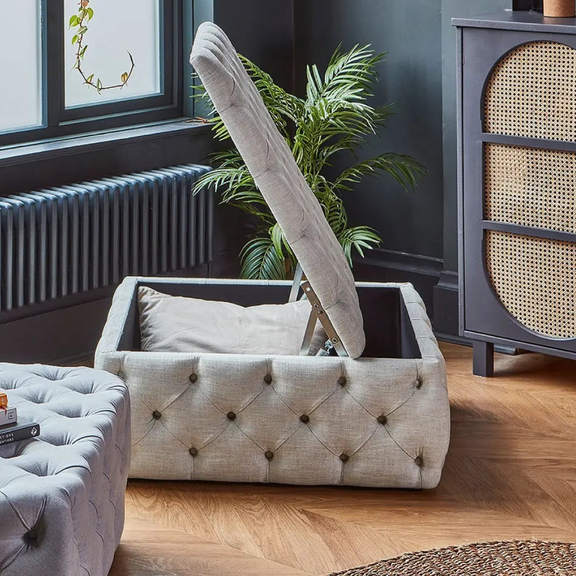 Buy Mila Button Tufted Footstool Online in Bangalore | Guarented Home ...